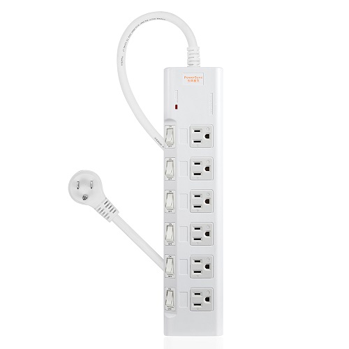 【PowerSync】6開6插高耐燃防雷擊延長線/2.7m | 楔石攝影怪兵器